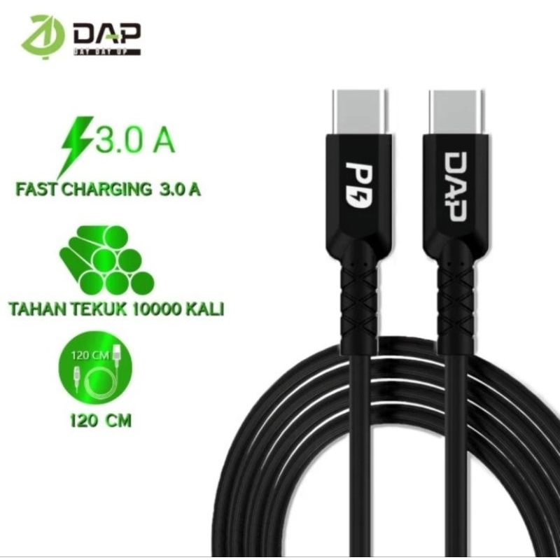 Jual KABEL DATA TYPE C TO TYPE C D-PD120 DAP POWER DELIVERY 120CM QUICK ...