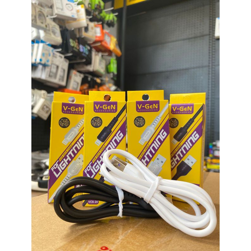 Jual V-Gen VCB-25 Kabel Data L1ghtn1ng 2.4A 1000mm | Shopee Indonesia