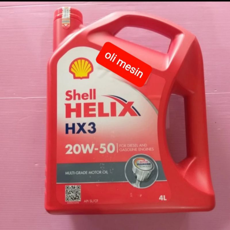 Jual Oli mesin shell Helix HX3 Sae 20w-50 Api SL/CF 4 Litrr | Shopee ...