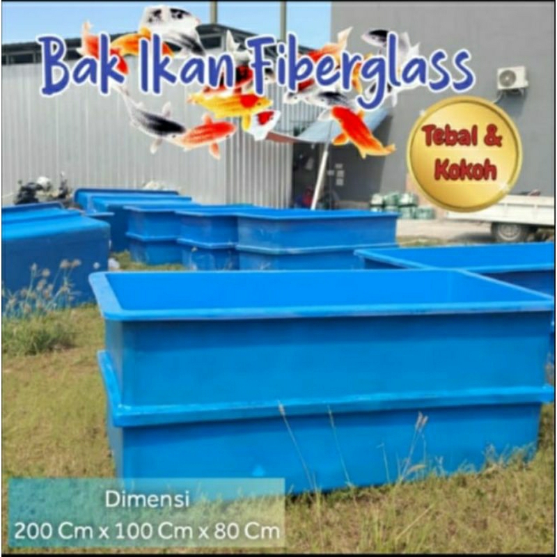 Jual BAK IKAN FIBERGLASS TEBAL+KUAT, P200xL100xT80 | Shopee Indonesia
