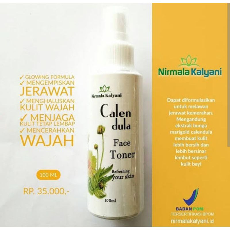 Jual Nirmala Kalyani Calen Dula Face Toner U.kulit Berminyak & Kusam ...