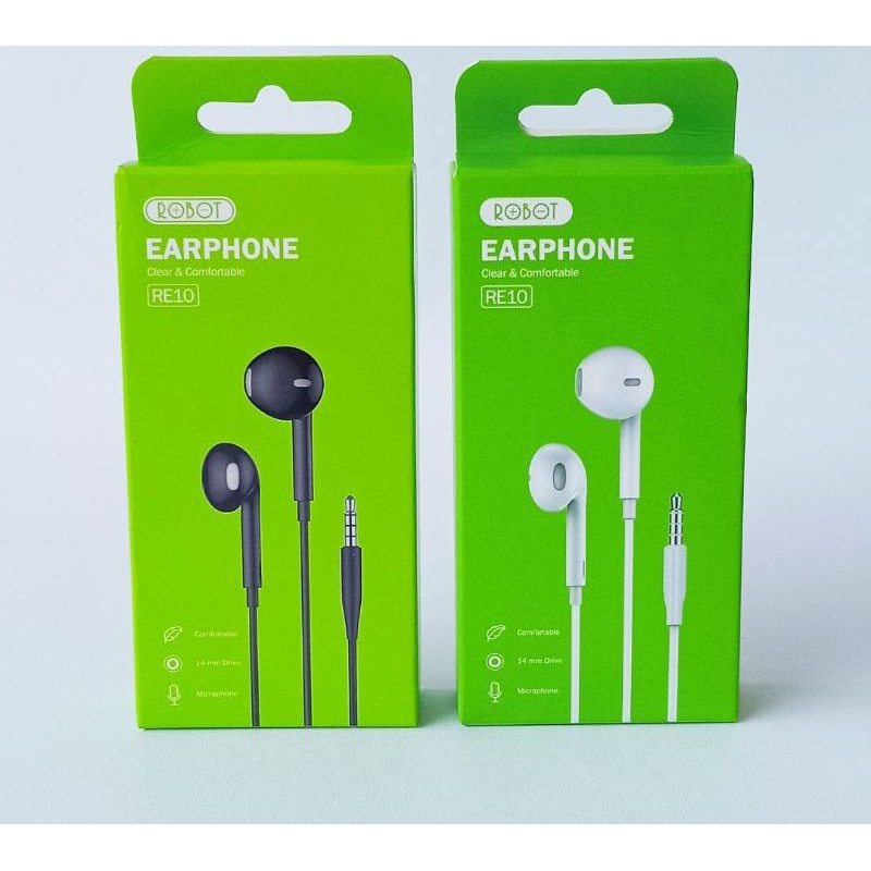 Jual Earphone Robot RE10 With Mic / Headset Handsfree HF Robot RE 10 ...