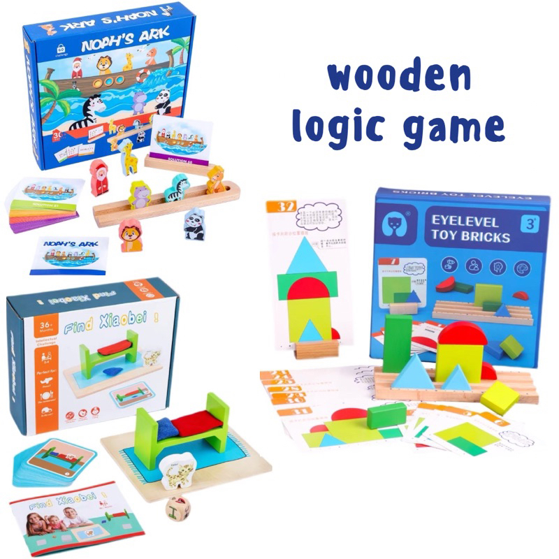 Jual logic games building blocks noah ark puzzle mainan balok latihan ...