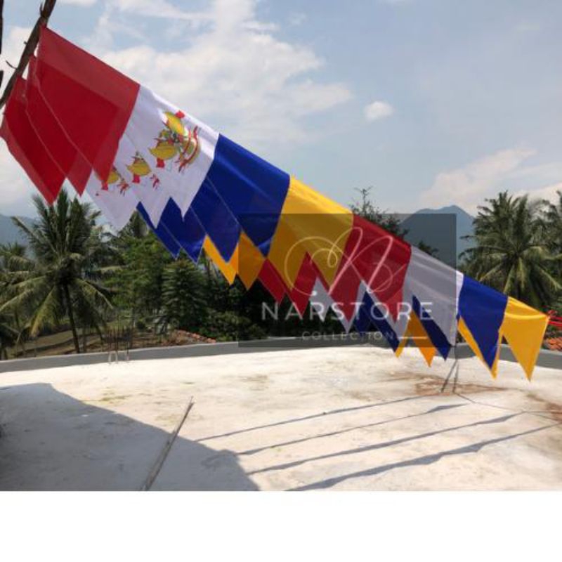 Jual bendera umbul umbul biru Garuda 1 kodi ( 20 pcs ) 2,7 meter 8 gergaji / bendera merah putih ...