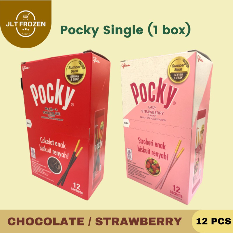 Jual Glico Pocky Single Coklat / Strawberry (HARGA PER BOX) - 12 pcs ...