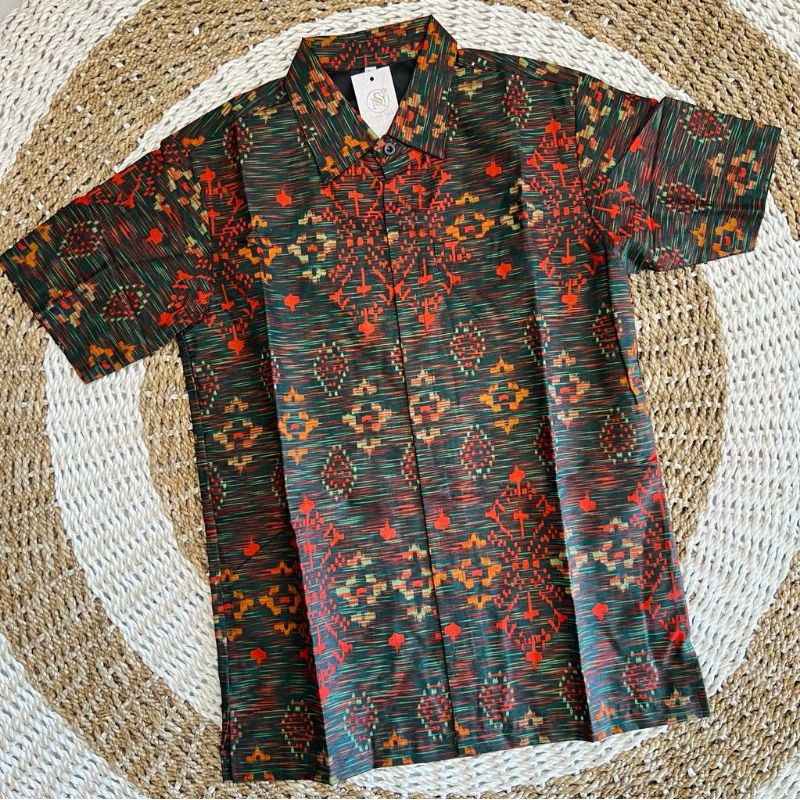Jual Baju Endek Pria Murah | Kemeja Endek Bali (FURING) | Shopee Indonesia