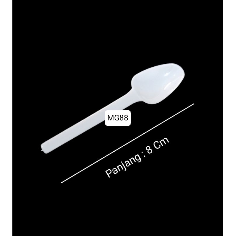 Jual MG88 (100 pcs) Sendok Plastik Mini Putih Susu untuk Es Krim / Jelly / Puding / Agar-agar ...
