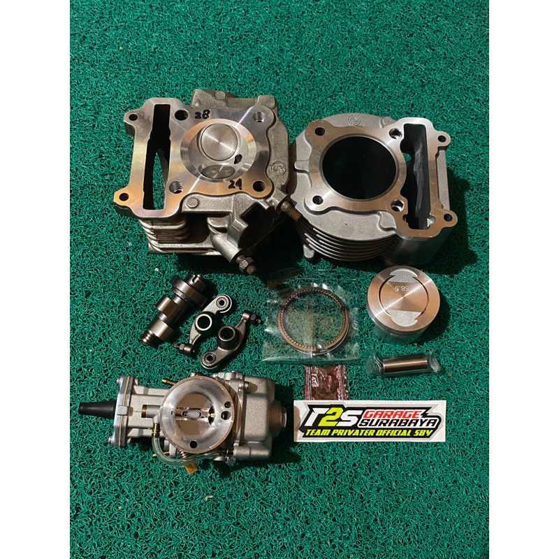 Jual Paket Bore UP Mio 150CC Spek 58.5 Klep 28/24 Set Komplit Cam Rra ...