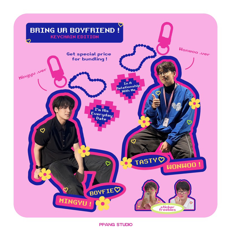 Jual [SEVENTEEN] BRING UR BOYFRIEND; Mingyu & Wonwoo keychain - ppang ...
