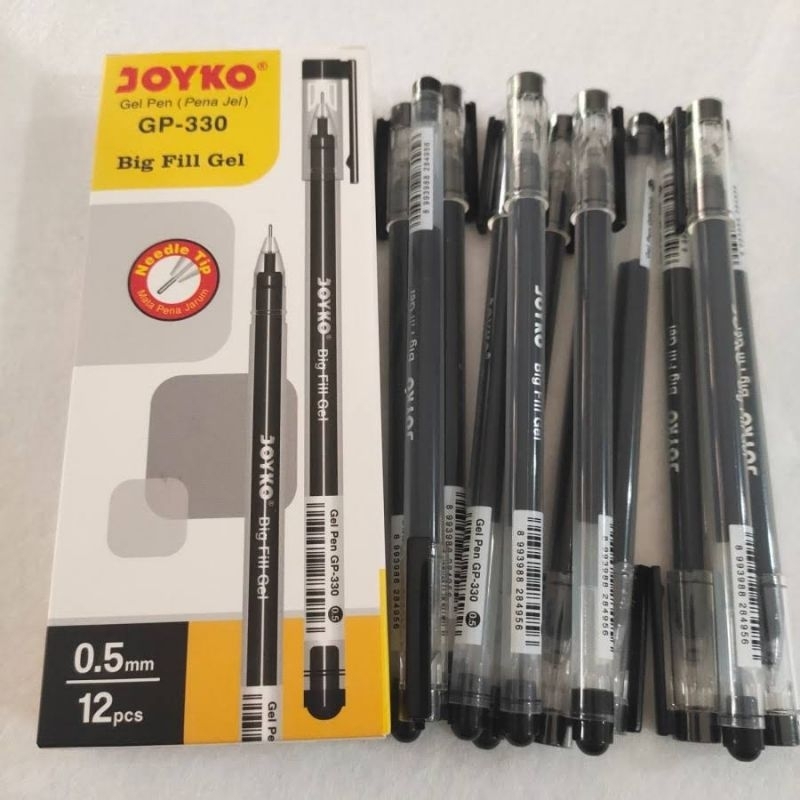 Jual [BOX ISI 12] PULPEN JOYKO GP-330 HITAM 0.5 MM BIG FILL GEL ...