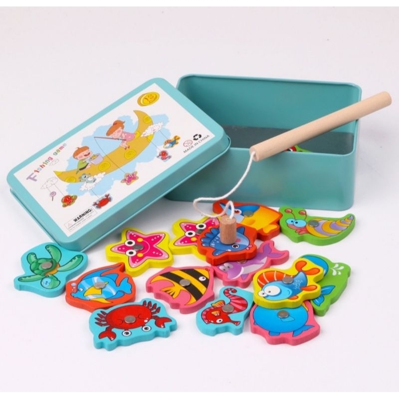 Jual Mainan Pancingan Kayu Memancing Ikan | Shopee Indonesia