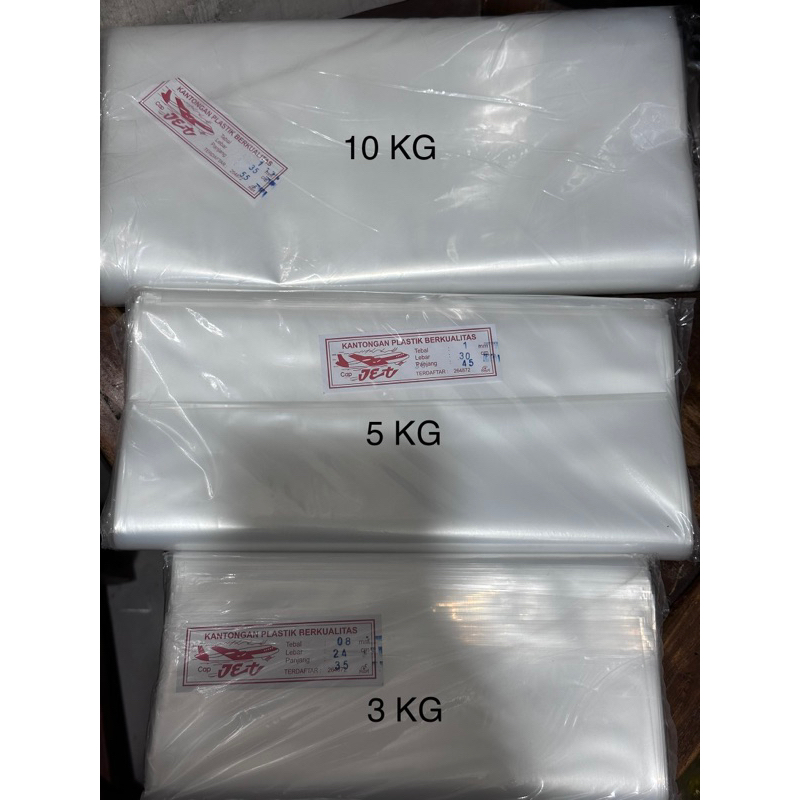Jual Plastik Beras Polos Tebal Merk Jet 3 Kg 5 Kg 10 Kg Isi 50 Lembar | Shopee Indonesia