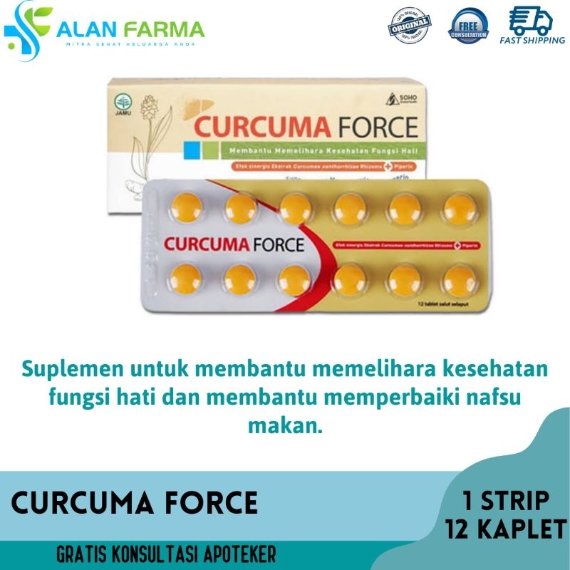 Jual Curcuma Force Tablet Strip isi 12 | Curcuma Tablet | Vitamin Nafsu ...