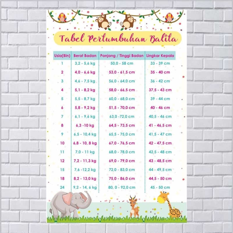 Jual Poster Kebidanan Tentang Tabel Pertumbuhan Balita | Shopee Indonesia