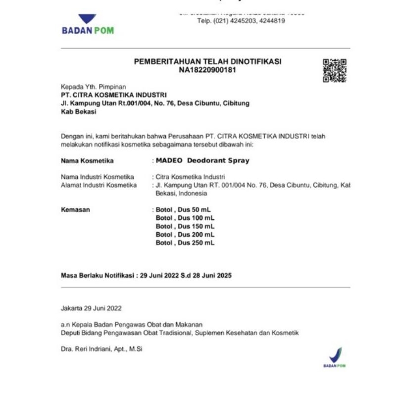 Jual MA deodorant spray non alkohol BPOM. Madeo | Shopee Indonesia