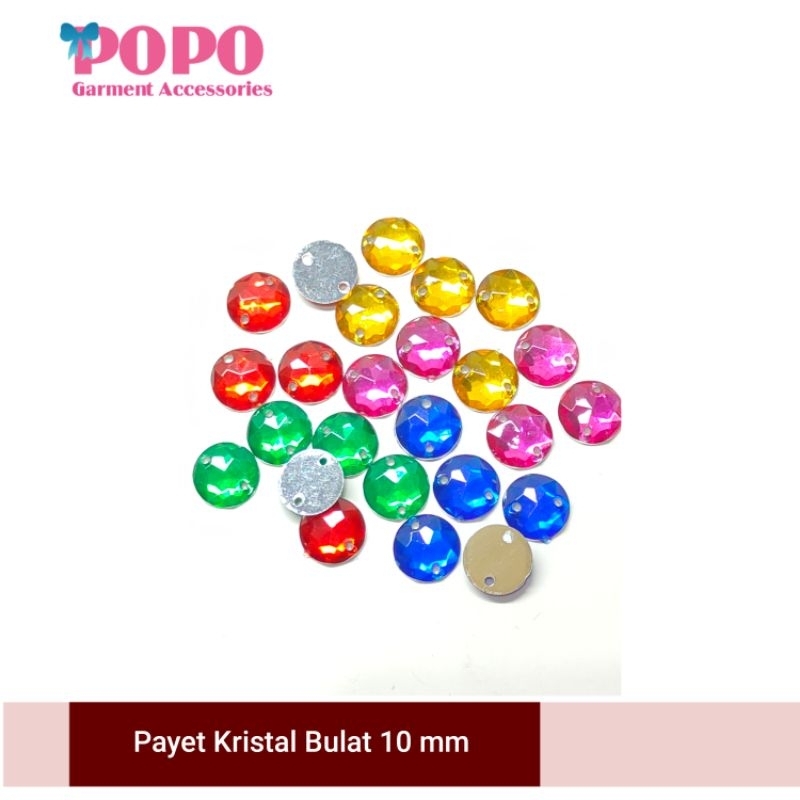 Jual payet kristal bulat 10mm ( isi:5gram ) | Shopee Indonesia