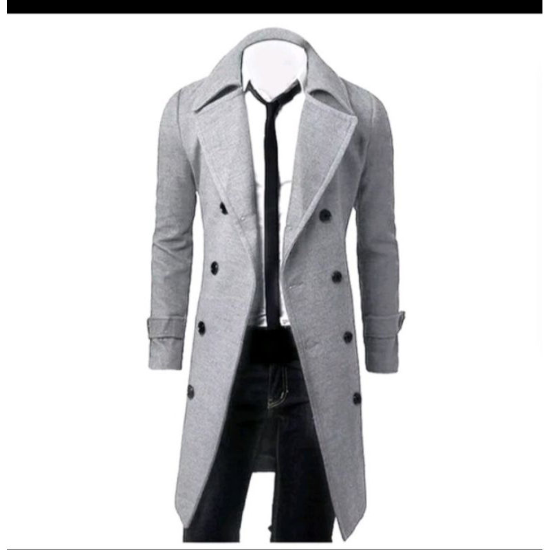 Jual coat pria tebal winter jas panjang 100 cm | Shopee Indonesia