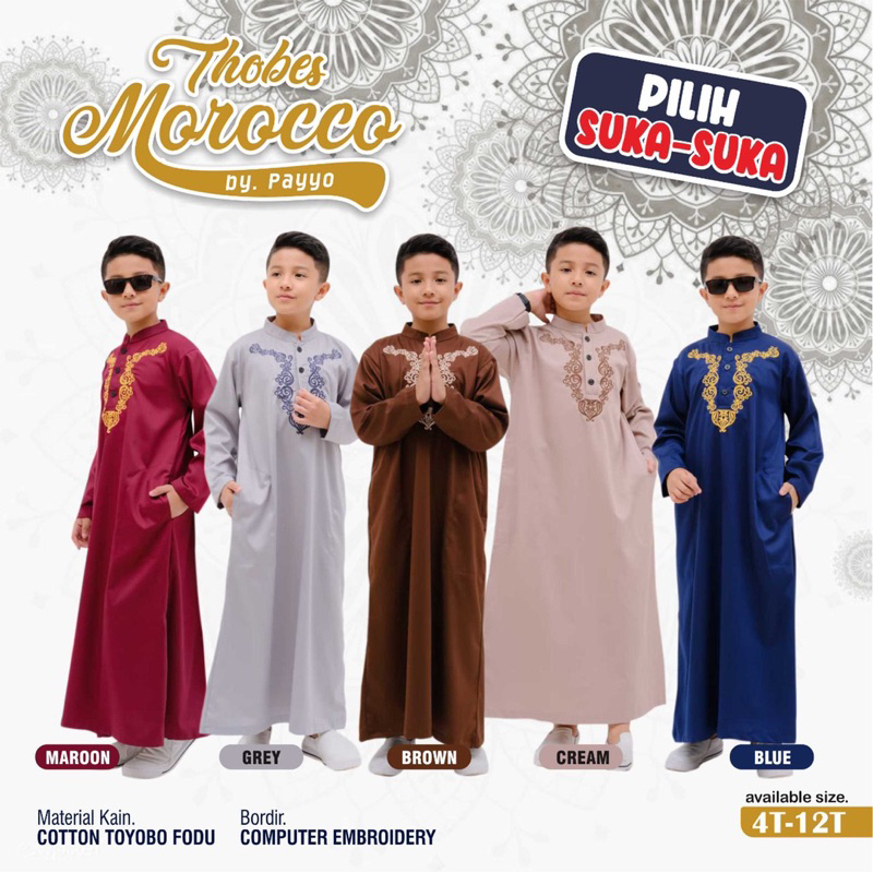 Jual THOBES MOROCCO PAYYO / BAJU MUSLIM LAKI LAKI / BAJU LEBARAN ...