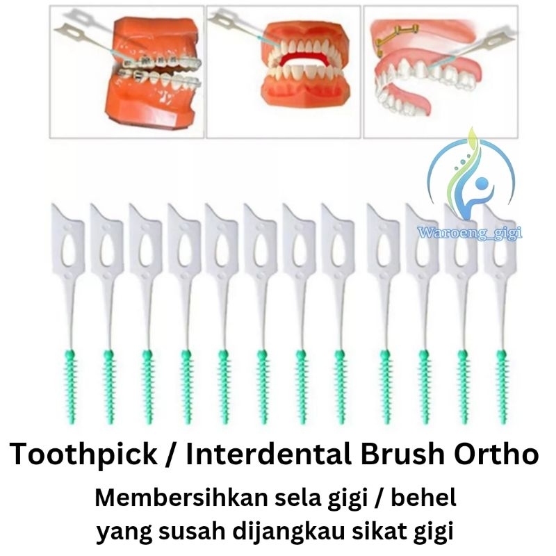 Jual Interdental Brush Sikat Sela Gigi Behel Ortho Toothpick Tusuk Gigi ...