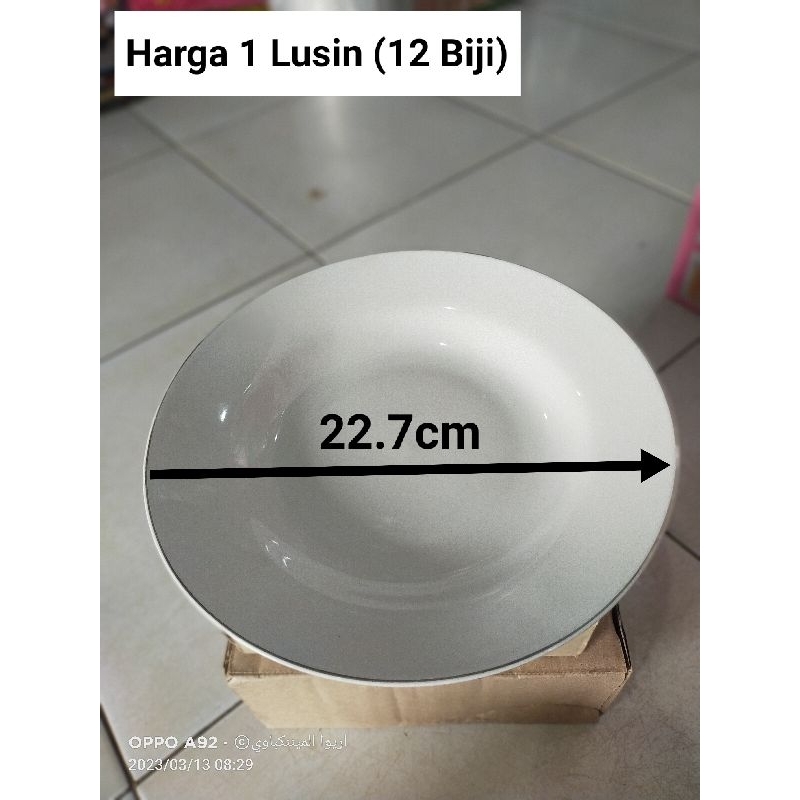 Jual piring makan keramik lis emas VICENZA diameter 22.7cm Harga 1 ...