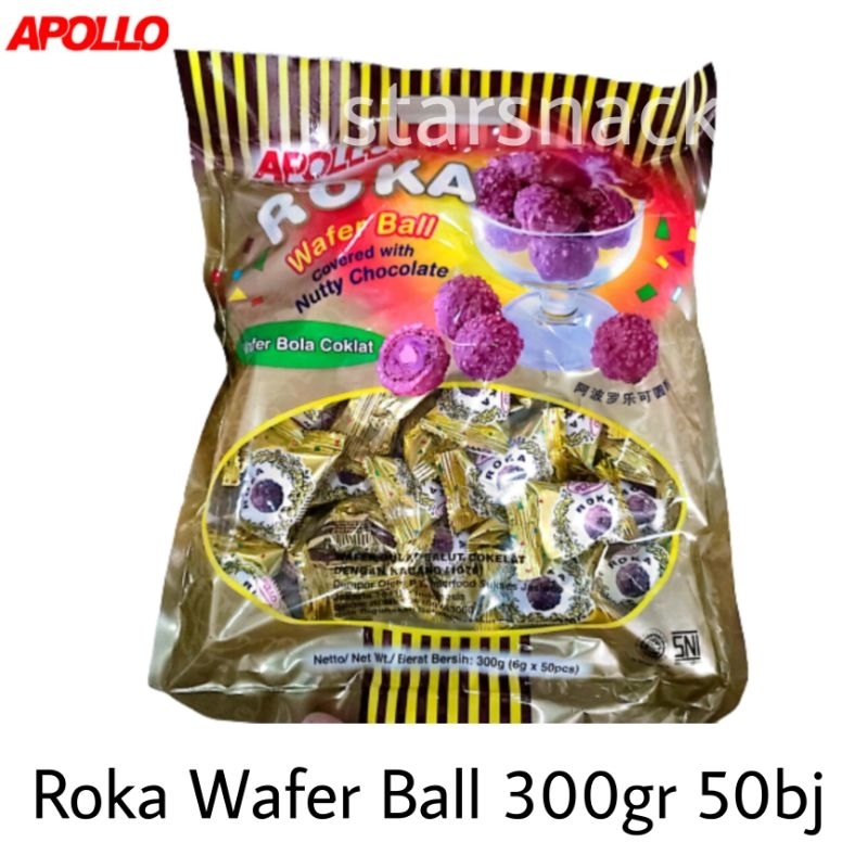Jual Apollo Roka Wafer coklat bola 300Gr 50Pcs | Shopee Indonesia