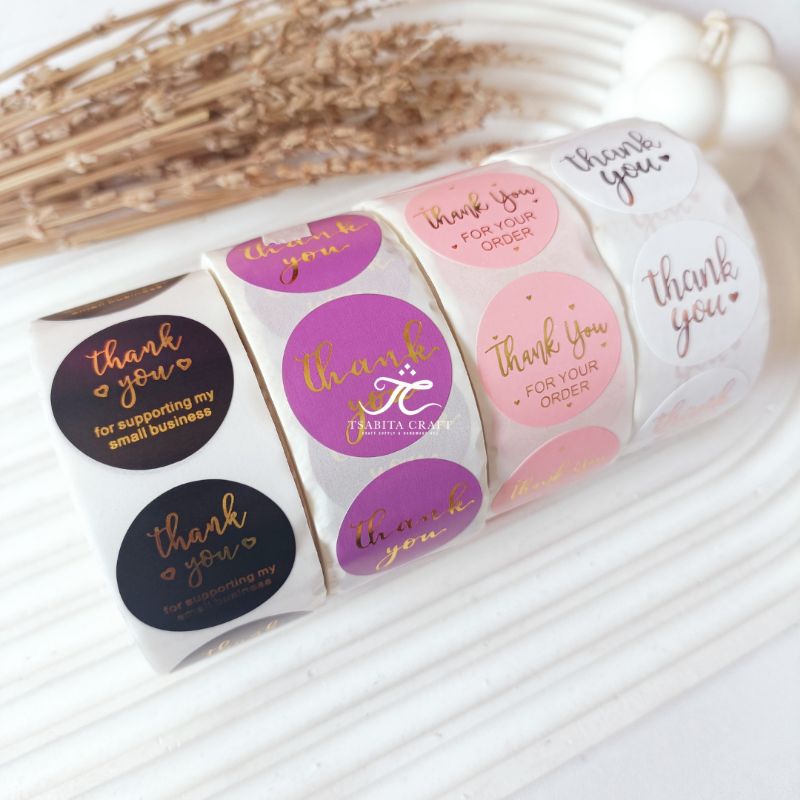 Jual Stiker Thank You Ukuran 2,5 cm Isi 50 pcs | Shopee Indonesia