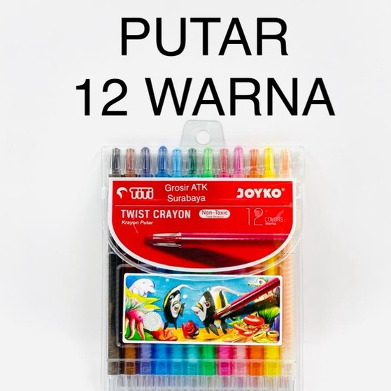 Jual CRAYON PUTAR / Krayon / Oil Pastel Putar TITI JOYKO 12 WARNA ...