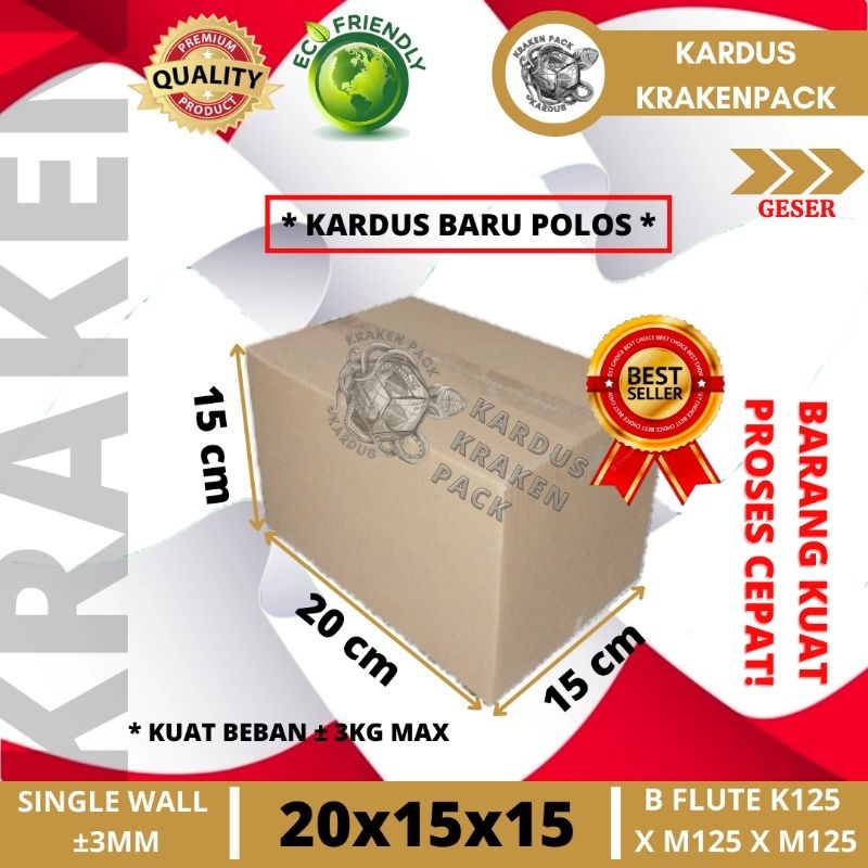 Jual KARDUS 20x15x15 cm KARTON BOX DUS COKLAT PACKING KUAT POLOS BARU ...