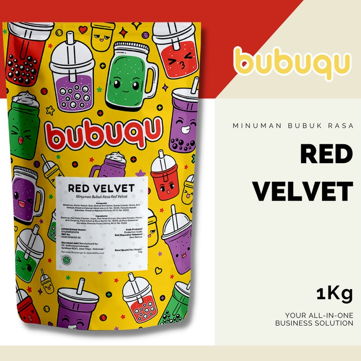 Jual Bubuqu Powder Drink Red Velvet - Bubuk Minuman Red Velvet 1 Kg ...