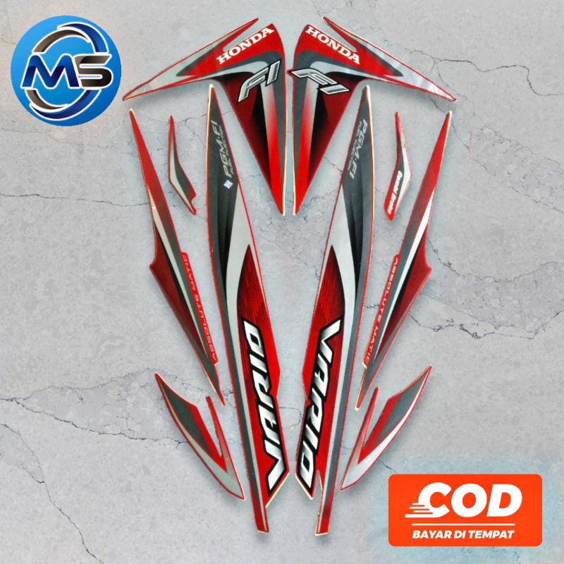 Jual Stiker Striping Motor Vario 110 Fi 2014 2015 Merah | Shopee Indonesia