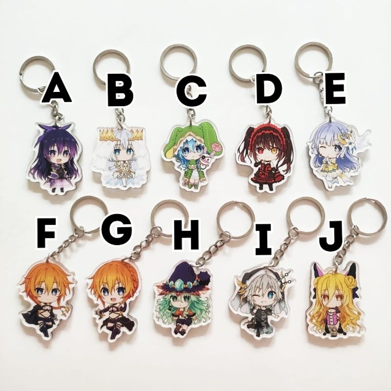 Jual Keychain Anime Date A Live 2 Tooka Origami Yoshino Kurumi Kaguya ...