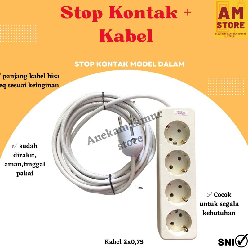 Jual Stop Kontak Uticon 1,2,3,4,5,6 Lubang + Kabel1,2,3,4,5,6,7,8,9,10 meter | Shopee Indonesia