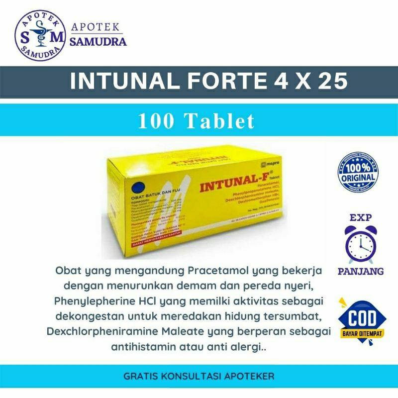 Jual INTUNAL FORTE - 1 box (obat batuk, pilek, dan demam) | Shopee ...