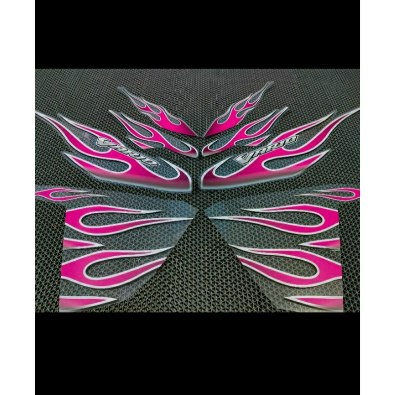 Jual STRIPING TRANSPARAN HONDA VARIO LED DESAIN API PINK STICKER MOTOR ...