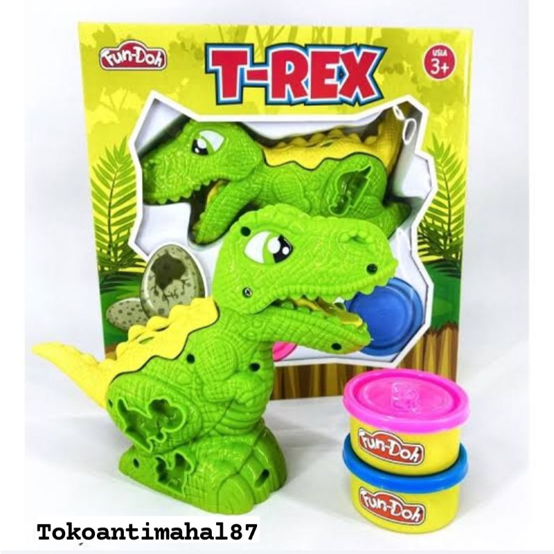Jual T-REX Play Doh/ Mainan Cetak Fun Doh | Shopee Indonesia