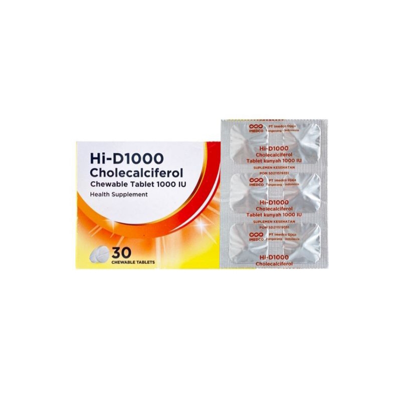 Jual Hi-D 1000 iu Vitamin D3 1000 6 Tablet Kunyah | Shopee Indonesia
