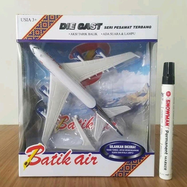 Jual Mainan miniatur Pesawat Batik air flight aeroplane Die cast ...