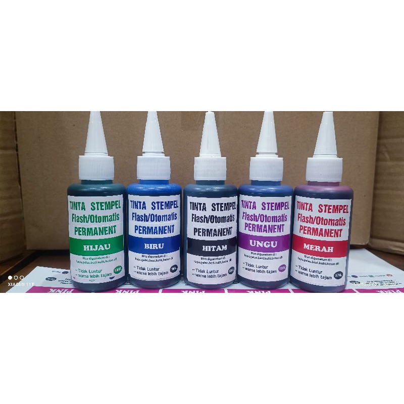 Jual TINTA STEMPEL FLASH OTOMATIS PERMANENT/ TINTA UNTUK MEDIA PLASTIK ...