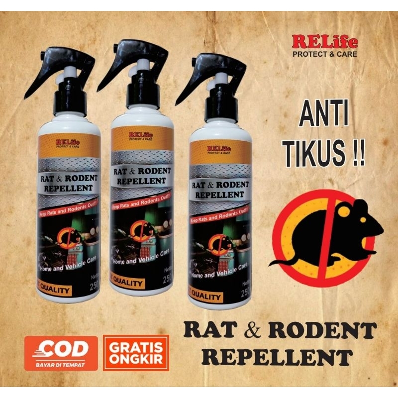 Jual 3 BOTOL RAT & RODENT REPELLENT RELIFE DAN STOUTE RAT REPELLENT ...