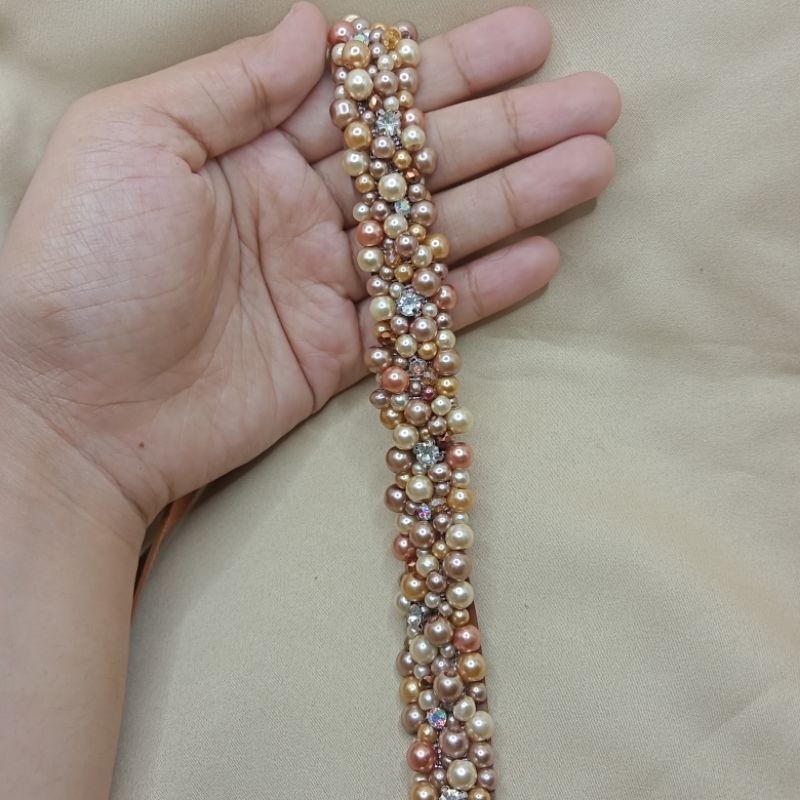 Jual (New Color)Payet Mutiara Rangkai Lebar 2cm, Panjang 30cm | Shopee ...
