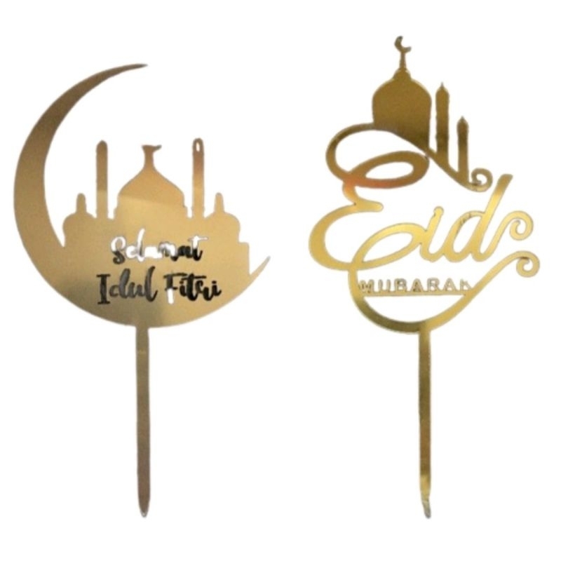 Jual TOPPER AKRILIK IDUL FITRI EID MUBARAK | TOPPER LEBARAN | TOPPER ...