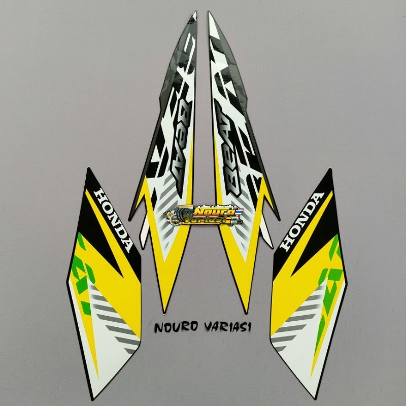 Jual striping honda beat fi sporty 2023 hitam full Lis kuning variasi ...