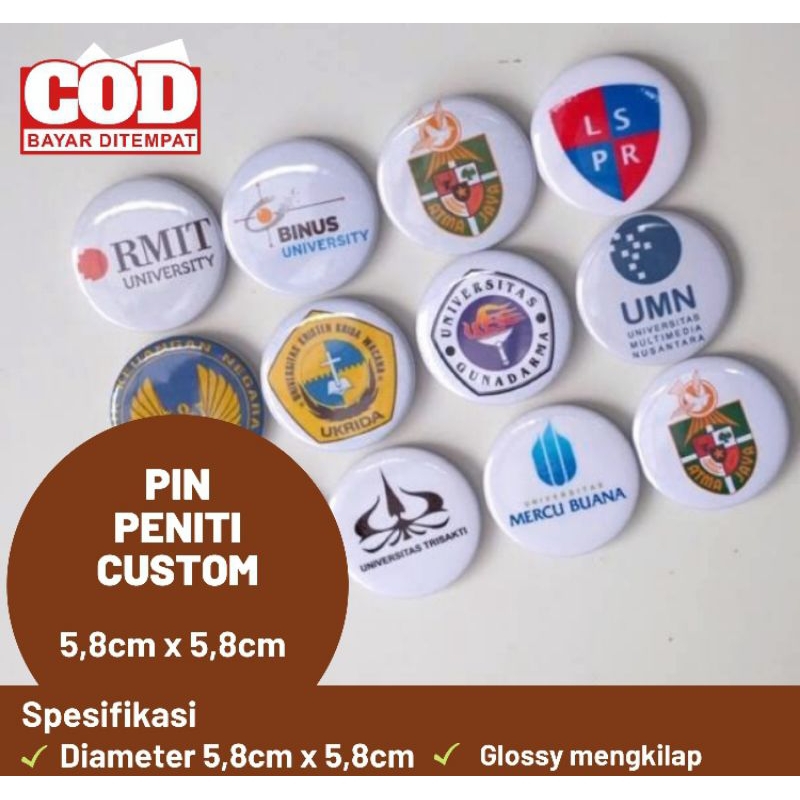 Jual PIN PENITI CUSTOM NAMA, LOGO , FOTO 44mm/58mm | Shopee Indonesia