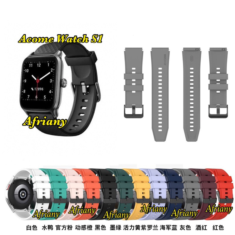 Jual Strap Smartwatch Acome Watch S1 / Acome Watch C1 Rubber Tali Jam ...