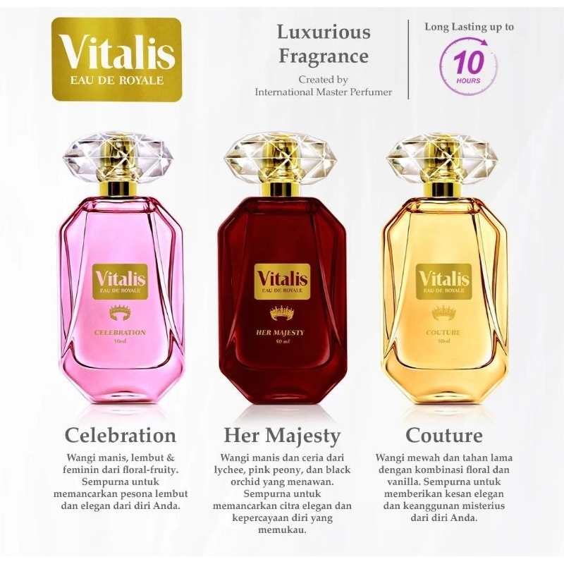 Jual Vitalis parfum wanita eau de royale couture 50 ml | Shopee Indonesia
