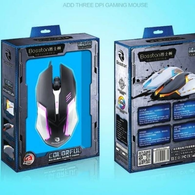 Jual Mouse Gaming Mouse Bosston M60 USB LED Wired | Shopee Indonesia