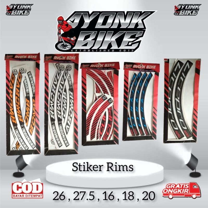 Jual Stiker Decal Rims 26 & 27.5 Rims 16 Rims 18 Rims 20 Stiker Rims ...