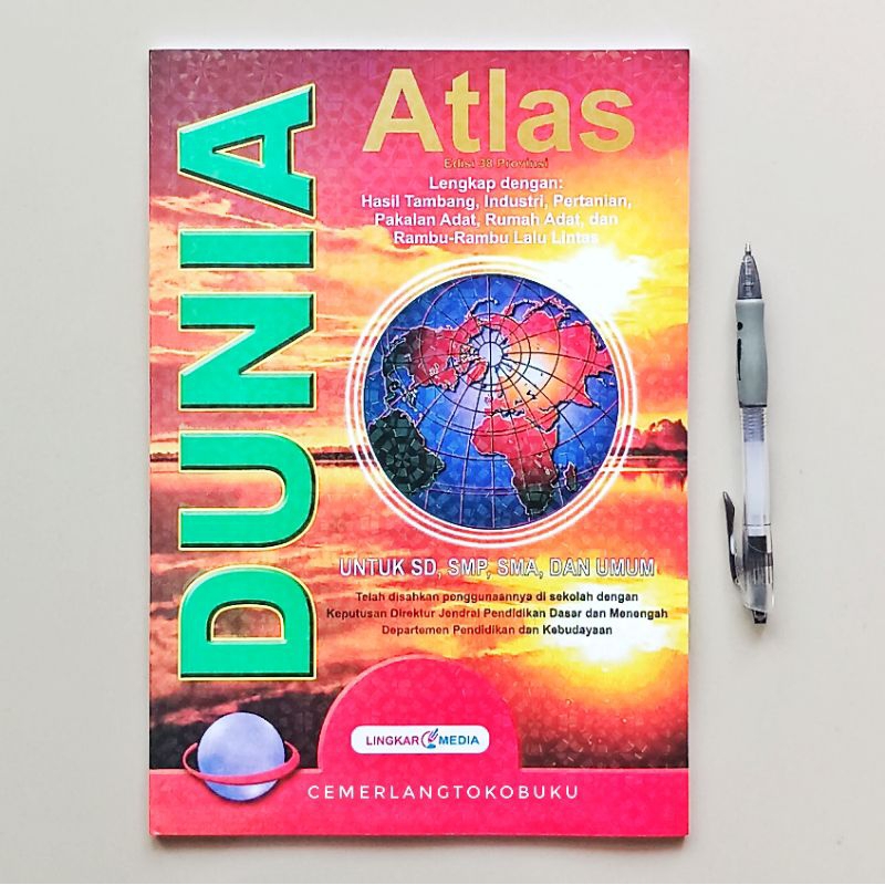 Jual ATLAS INDONESIA DAN DUNIA JUMBO 38 PROVINSI HVS FULL COLOUR ...