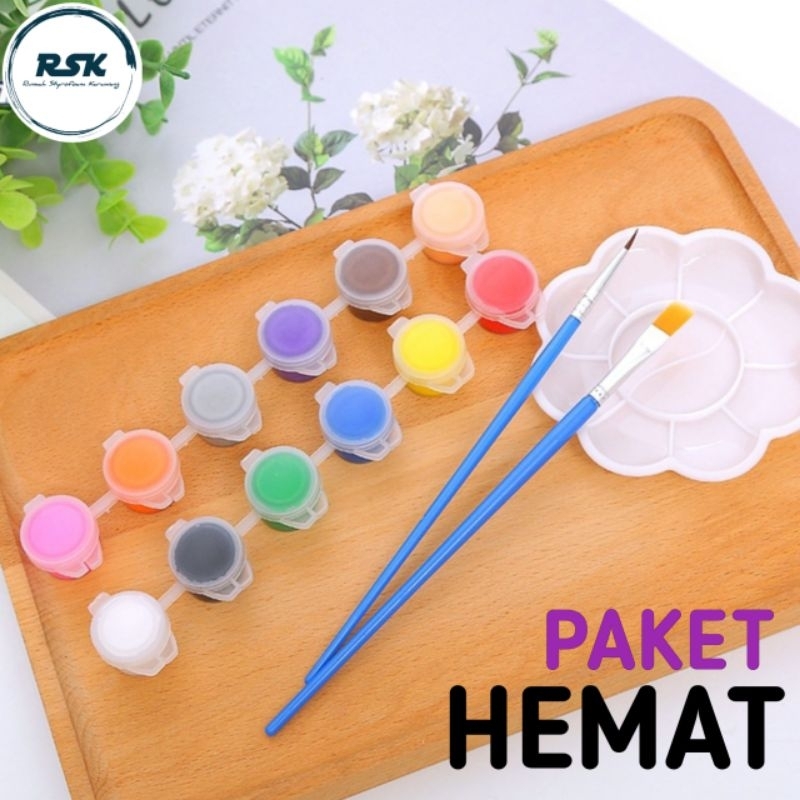 Jual Paket Lukis Cat Akrilik Cat Styrofoam Cat Gypsum Cat Mewarnai ...
