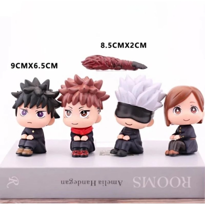 Jual ACTION FIGURE JUJUTSU KAISEN SET 4 CHIBI TOPPER CAKE GOJO SATORU ...